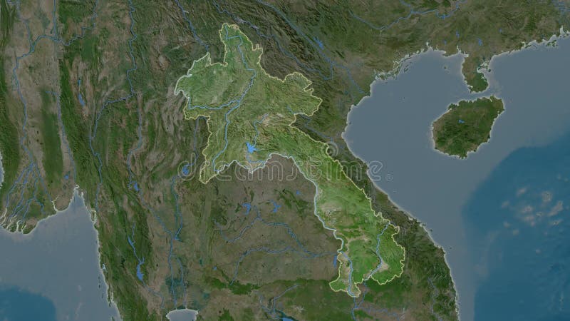 Laos - Satellite. Composition Stock Illustration - Illustration of ...