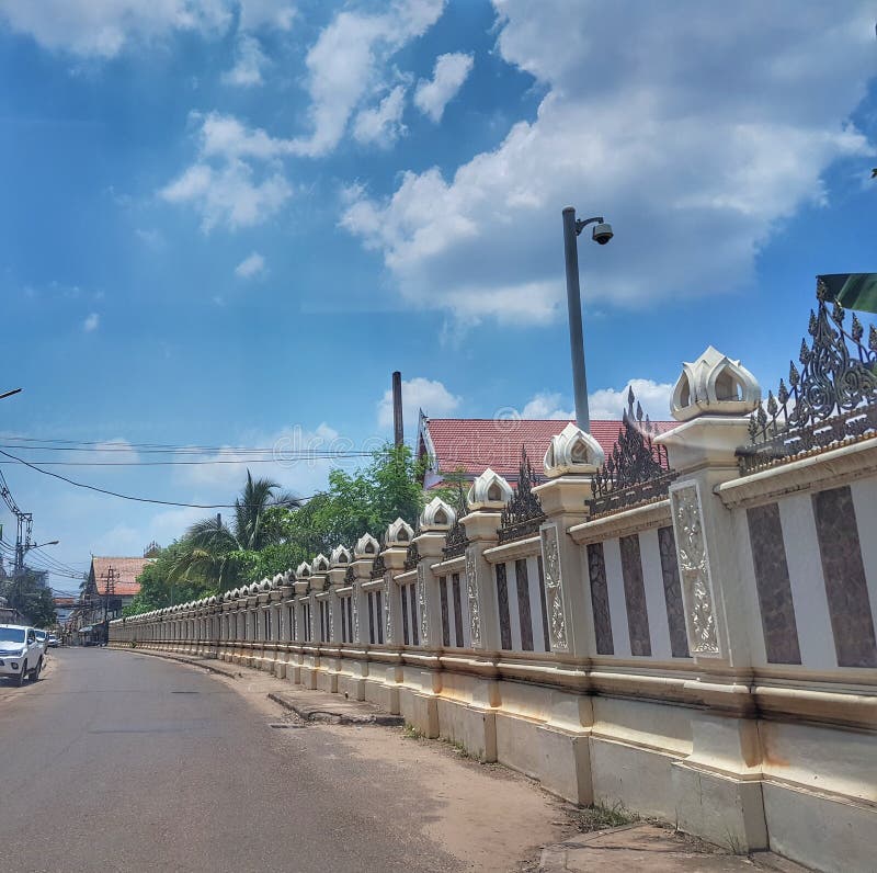 The wall style of Laos stock image. Image of design - 117314029