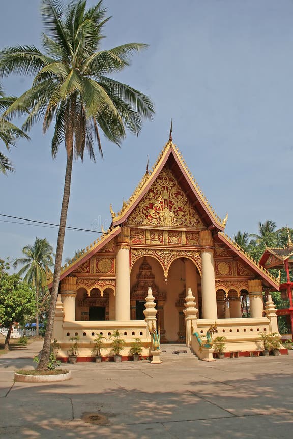 Laos temple stock image. Image of carving, colourful, chedis - 2310023