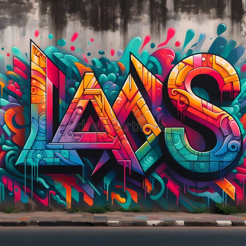 LAOS Text Art, Art Text, LAOS Art, Illustration Stock Illustration ...