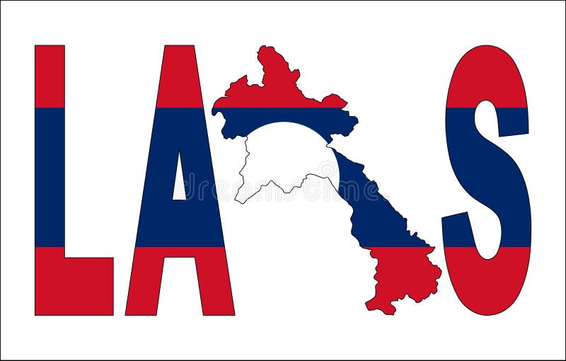 Laos text with map stock vector. Illustration of silhouette - 5662922