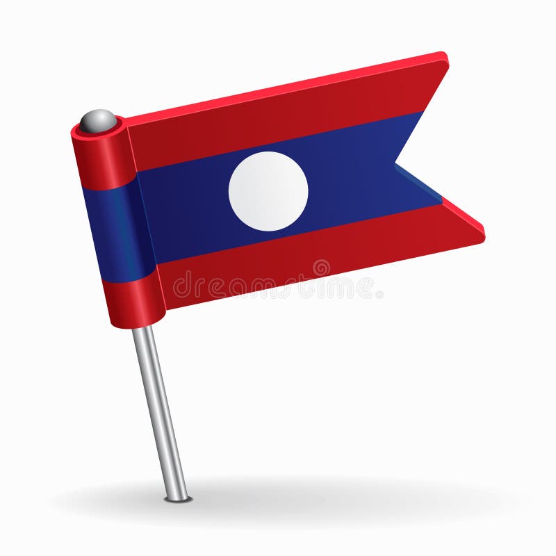 Laotian Flag Map Pointer Layout. Vector Illustration. Stock Vector - Illustration of laotian ...