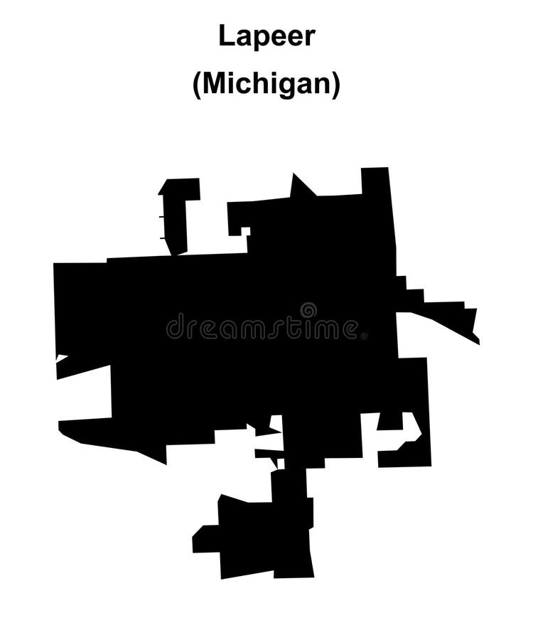 Lapeer outline map stock vector. Illustration of outline - 387414131