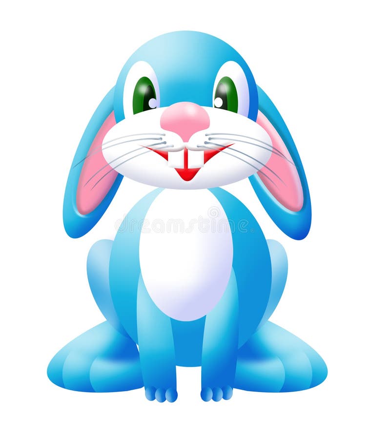 Lapin bleu 2 illustration stock. Illustration du dessin - 1071787