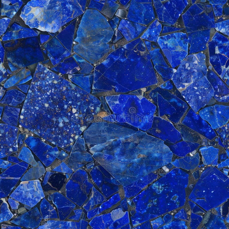 Lapis Lazuli Seamless Pattern, Blue Stone Endless Background, Lazure ...