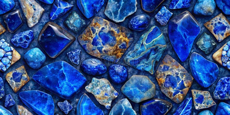 Lapis Lazuli Seamless Pattern Blue Stone Endless Background Lazure Gem ...