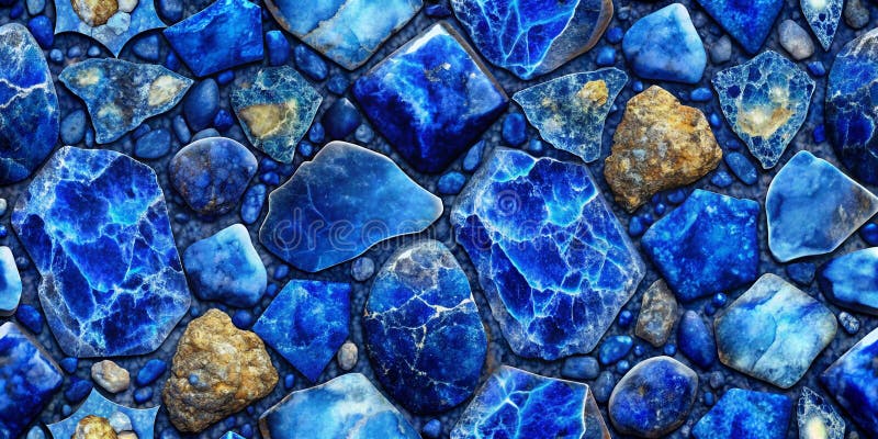 Lapis Lazuli Seamless Pattern Blue Stone Endless Background Lazure Gem ...