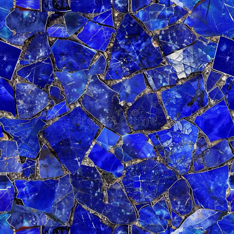 Lapis Lazuli Seamless Pattern, Blue Stone Endless Background, Lazure ...
