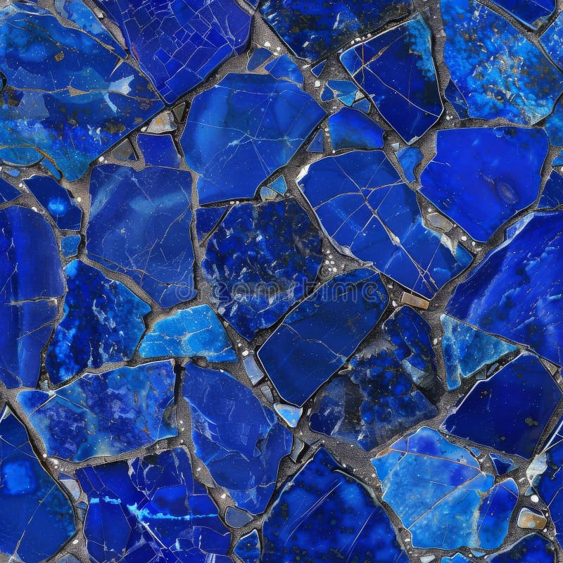 Lapis Lazuli Seamless Pattern, Blue Stone Endless Background, Lazure ...