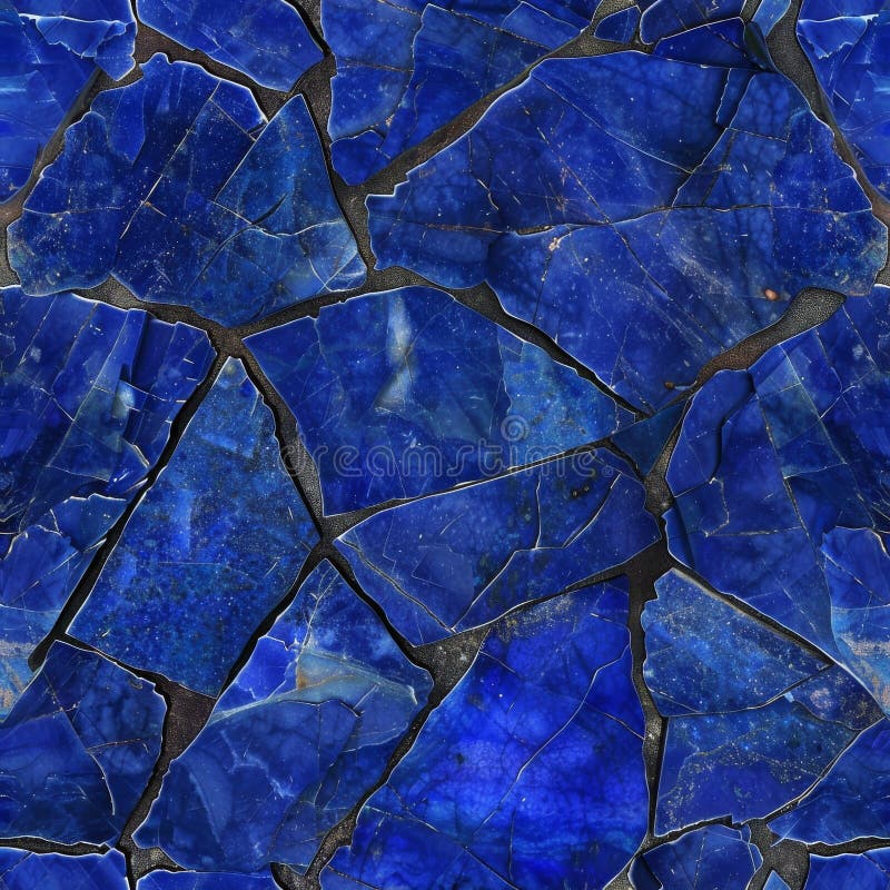 Lapis Lazuli Seamless Pattern, Blue Stone Endless Background, Lazure ...