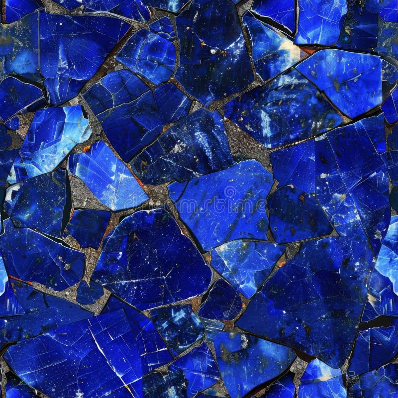 Lapis Lazuli Seamless Pattern, Blue Stone Endless Background, Lazure ...