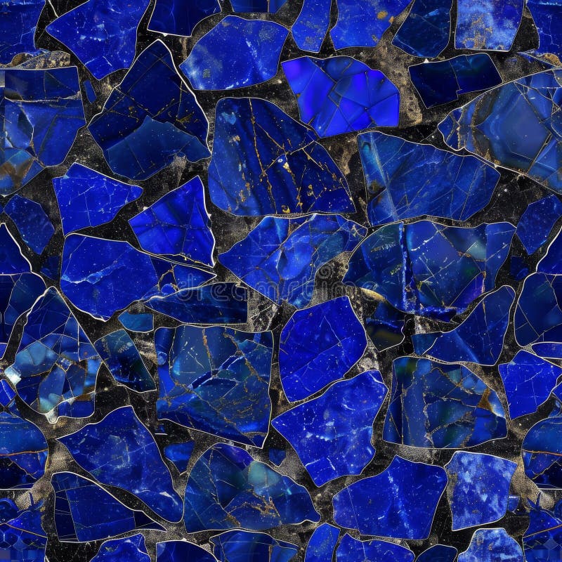 Lapis Lazuli Seamless Pattern, Blue Stone Endless Background, Lazure ...