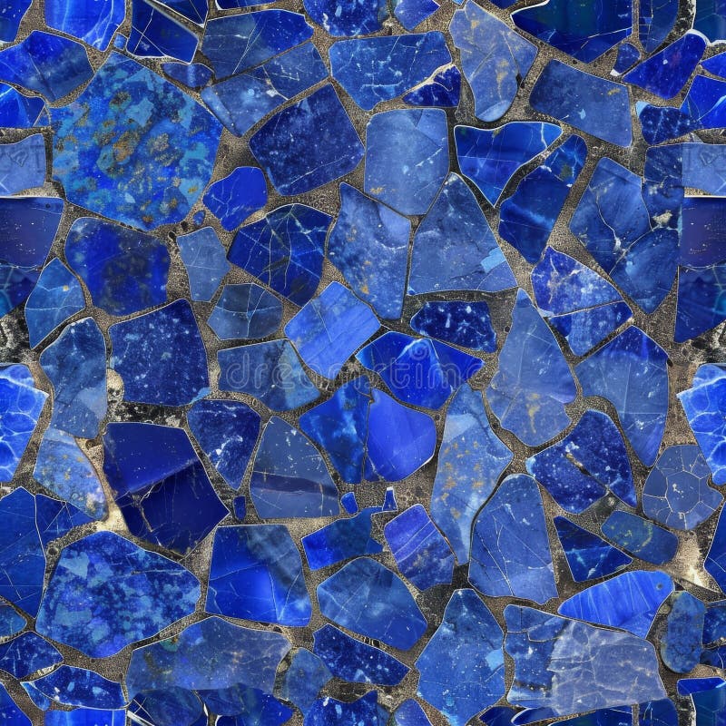 Lapis Lazuli Seamless Pattern, Blue Stone Endless Background, Lazure ...