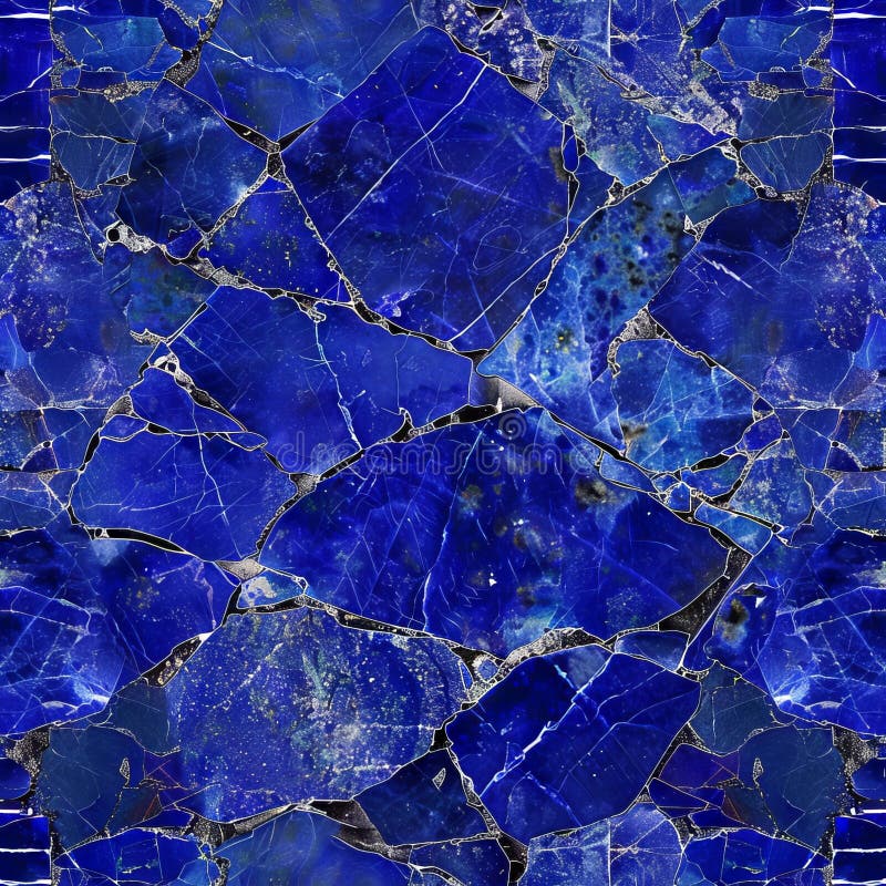 Lapis Lazuli Seamless Pattern, Blue Stone Endless Background, Lazure ...