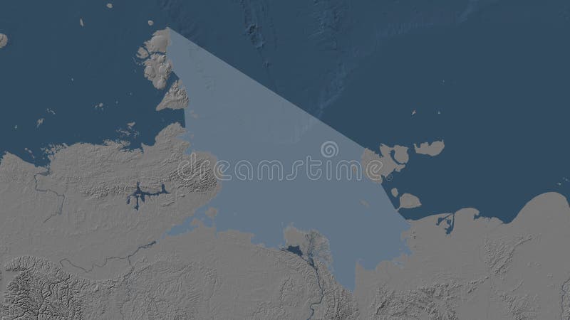 Laptev Sea Highlighted. Steel Blue Map Stock Illustration ...