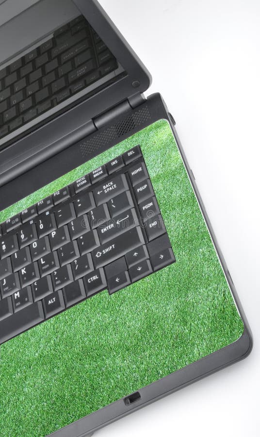 Laptop on grass stock photo. Image of meadow, keyboard - 15139172