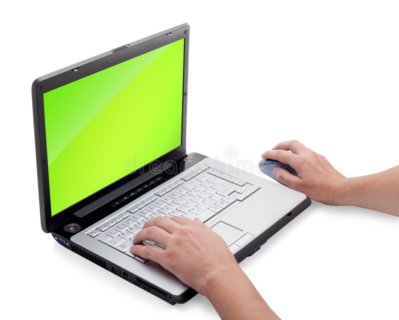 Laptop PDA hand stock photo. Image of electronics, work - 4660776