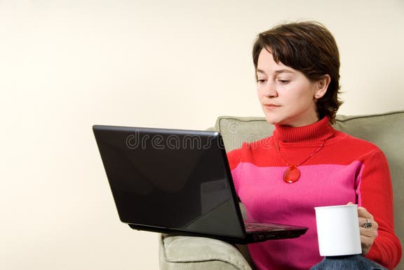 Laptop stock image. Image of relax, couch, interior, portable - 1479885