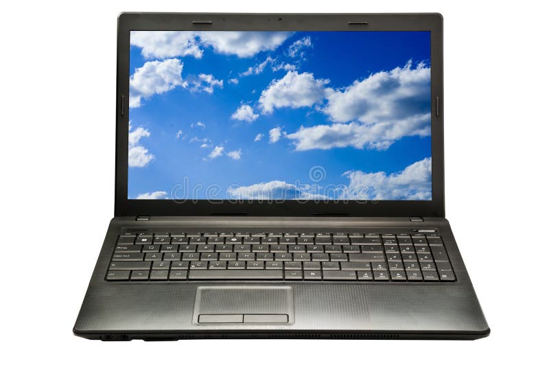 Laptop stockfoto. Bild von getrennt, geöffnet, hintergrund - 23306792