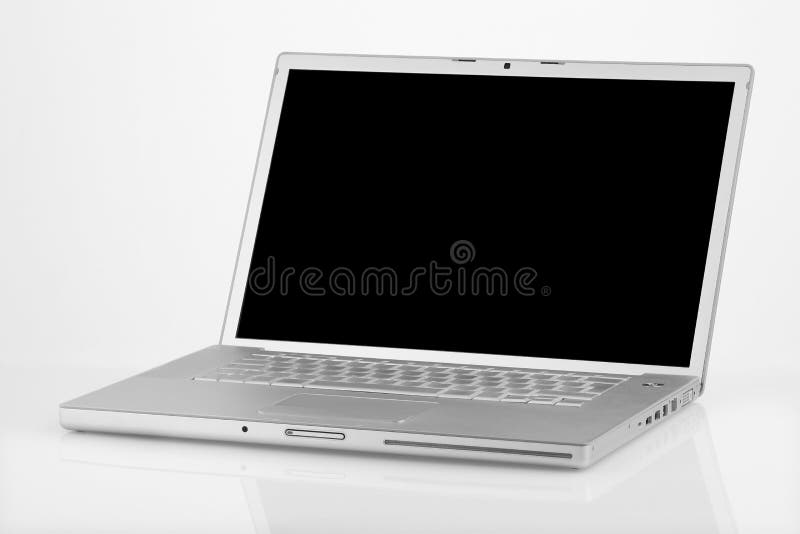 Silver laptop 17 inch stock photo. Image of background - 20008894