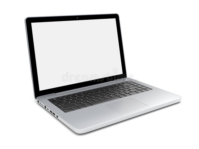 Silver Laptop Back View Realistic Mockup. Vector Stock Vector ...