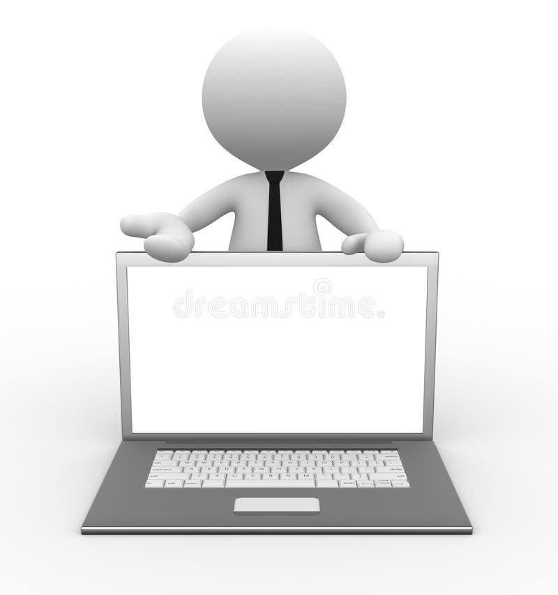 3d Man, Working at Computer Stock Illustration - Illustration of ... 3d Man, Working at Computer Stock Illustration - Illustration of ...