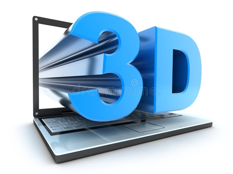 Laptop 3d stock illustration. Illustration of media, multimedia - 17968063