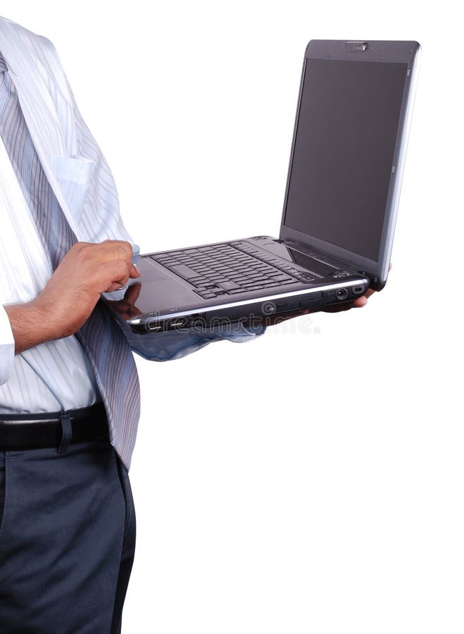 Funny Situation Business People with Laptop Stock Image - Image of ...