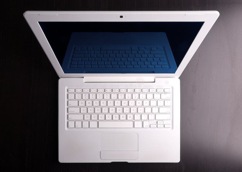 Laptop above. stock photo. Image of open, view, screen - 7901636