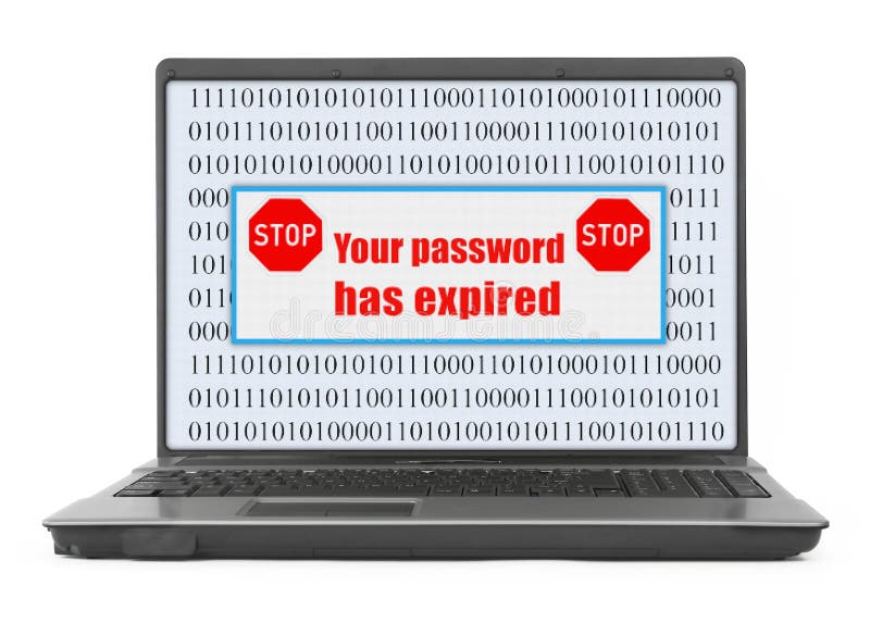 Laptop with Abstract Binary Code and Login Problem Screen Stock Photo ...