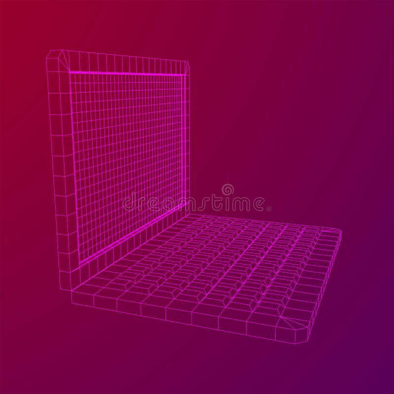 Laptop Abstract Mesh Background Vector Stock Vector - Illustration of ...