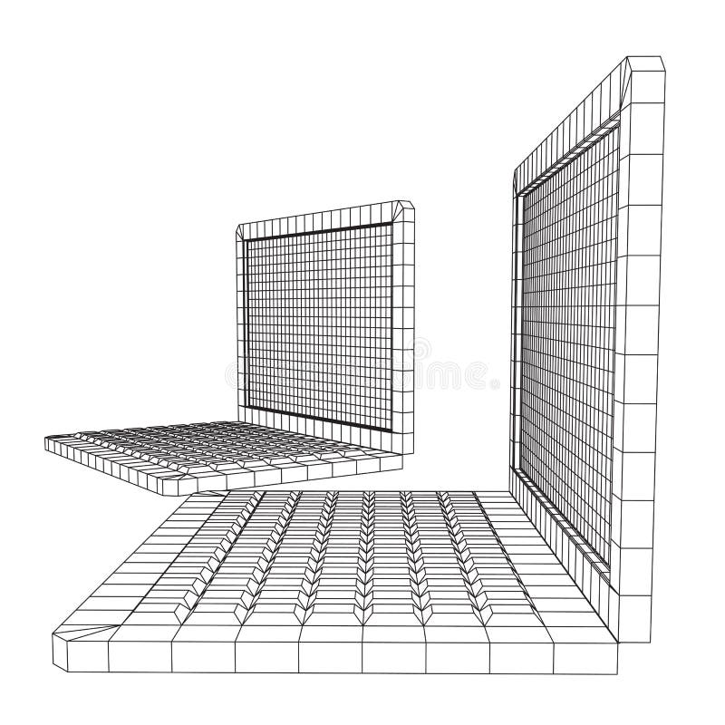 Laptop Abstract Mesh Background Vector Stock Vector - Illustration of ...