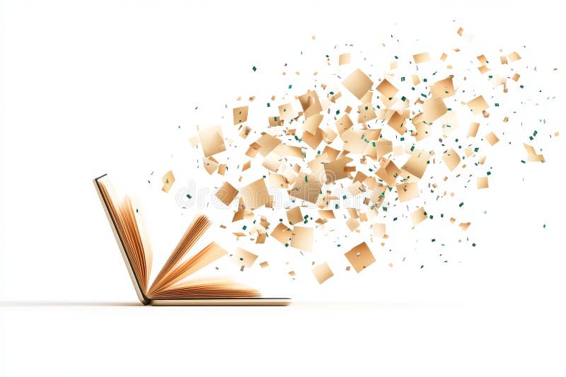 A Laptop Accompanied by Flying Pages Signifies the Digital ...