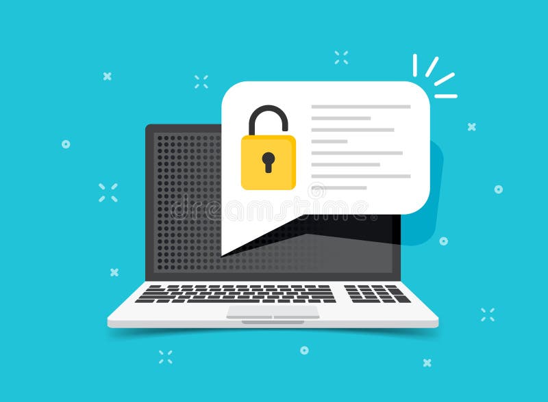 Laptop with Account Login Icon in Flat Style. Password Form Page Vector ...