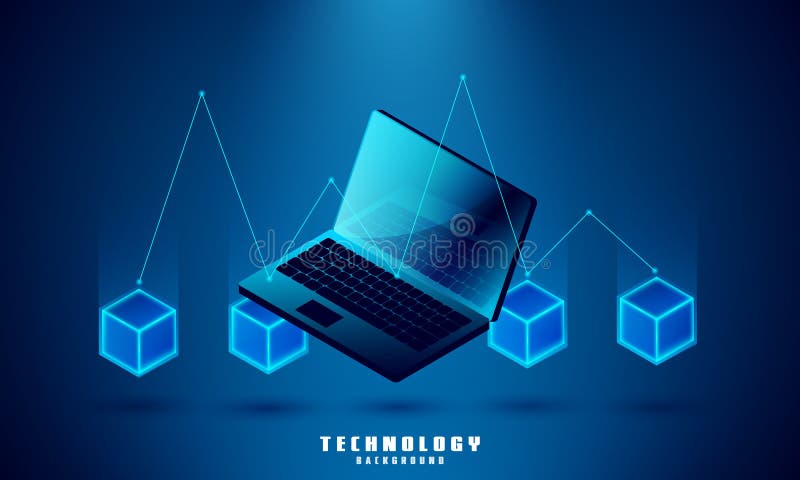 Laptop Analysis Processing. Structure Isometric Vector , Database Stock ...