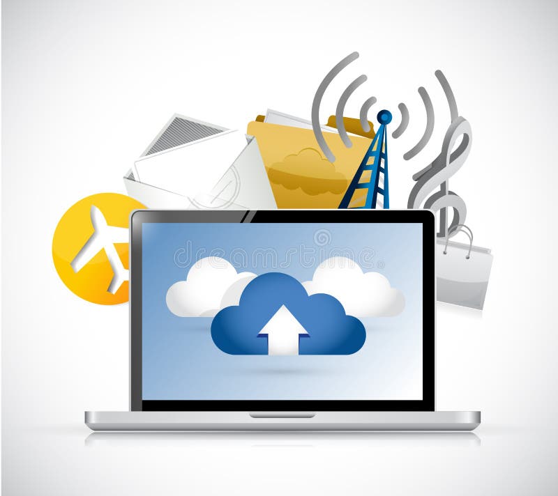 Cloud Computing or Cloud Storage Concept, Folder Icon Above Cloud ...