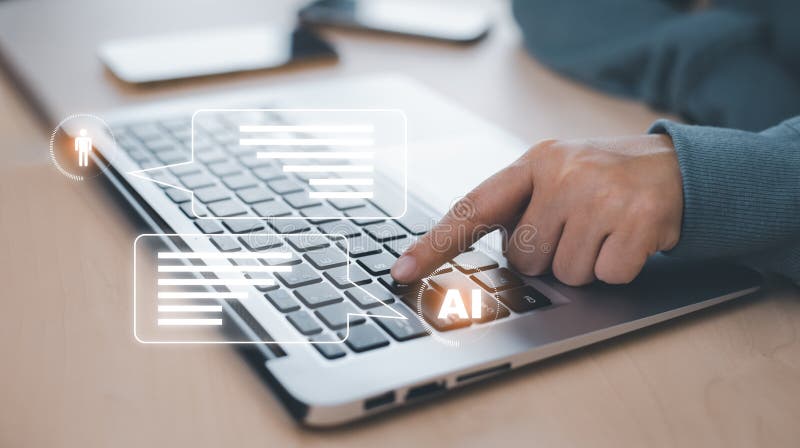 Laptop with Artificial Intelligence (AI),on the Big Data Network ...