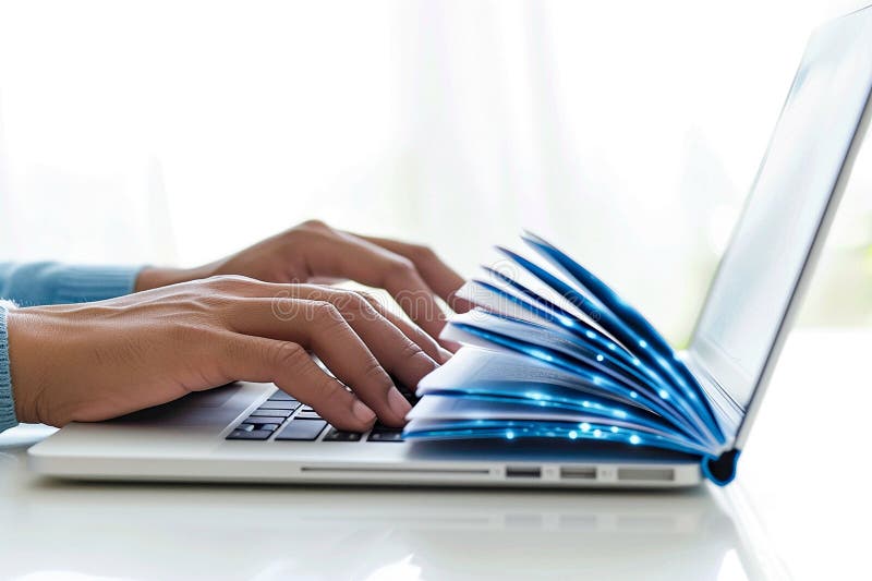 Laptop As a Book. Internet Network As Knowledge Base. E-learning ...