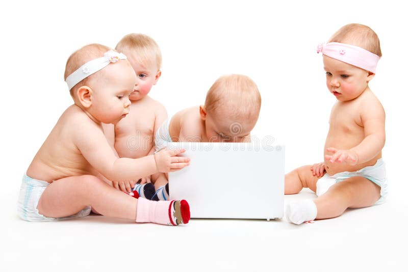 Laptop babies stock image. Image of lifestyle, friendship - 14013765