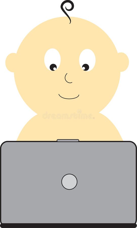 Laptop Baby stock vector. Illustration of clipart, infant - 19316022
