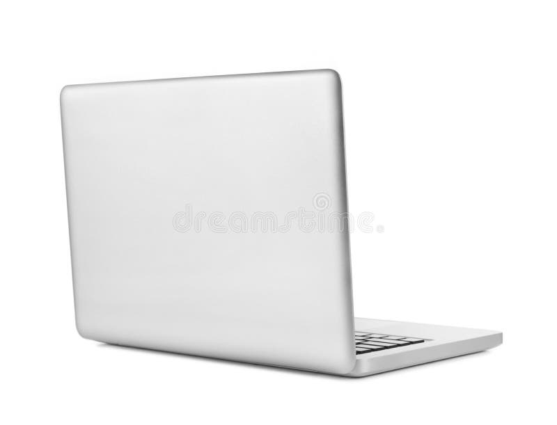 Back View of a Rotated at a Slight Angle Modern Laptop Stock Image ...