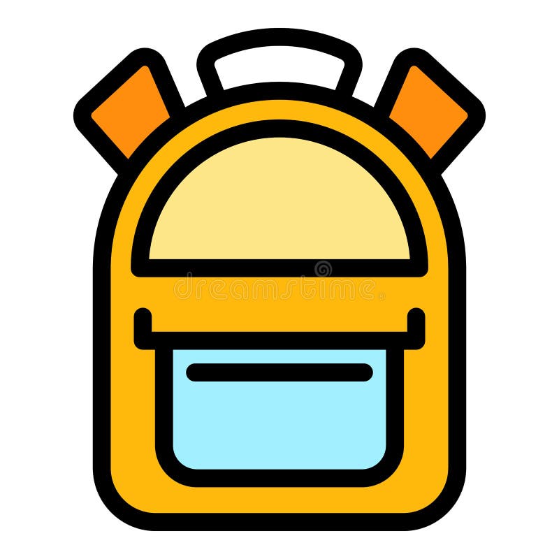 Laptop Backpack Icon Color Outline Vector Stock Vector - Illustration ...