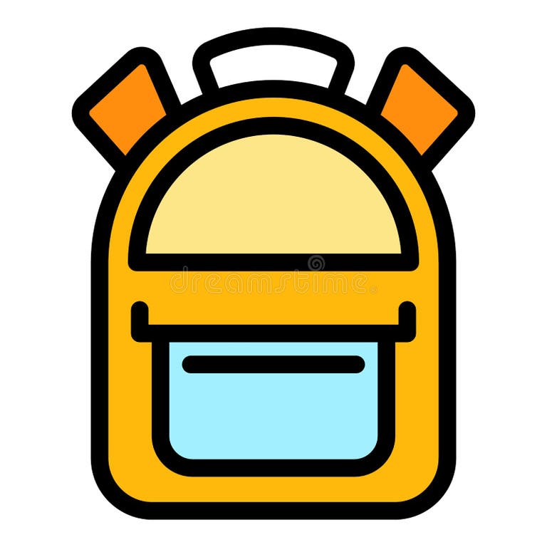 Laptop Backpack Icon Color Outline Vector Stock Vector - Illustration ...
