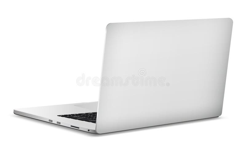 Laptop Backside Isolated on White Background Stock Vector ...