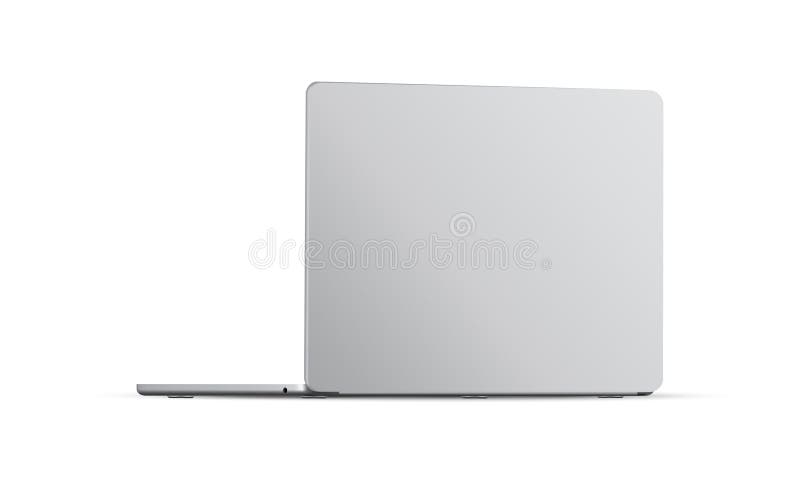 Laptop Backside View, Silver Mockup Stock Vector - Illustration of back ...
