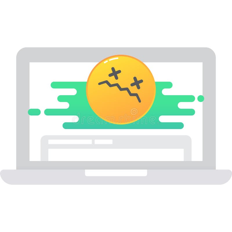 Laptop with Bad Internet Connection Vector Icon Stock Vector ...