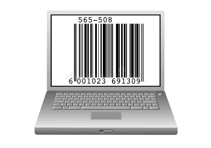 Laptop Barcode stock illustration. Illustration of monitor - 4061473