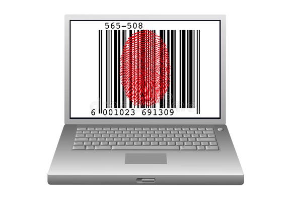 Laptop Barcode stock illustration. Illustration of inventory - 4061507