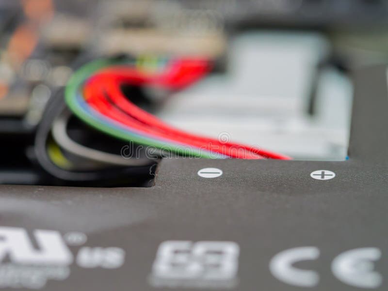 Laptop Battery Plug, Plus Minus Clamp. Stock Image - Image of engineer ...