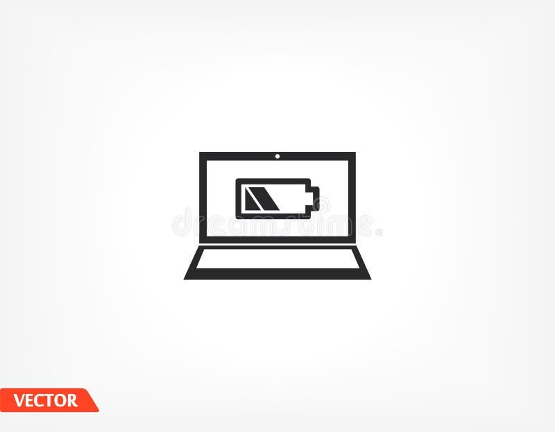 Laptop Battery Vector Icon . Lorem Ipsum Flat Design Stock Illustration ...